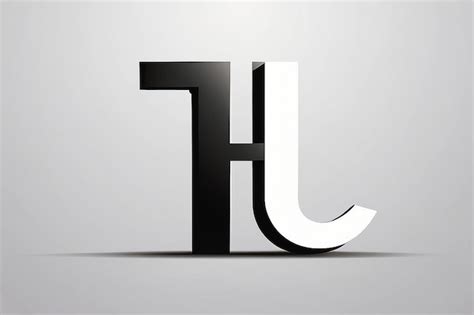 Logotipo de la letra LT con letras en blanco y negro Diseño de espacio negativo Foto Premium