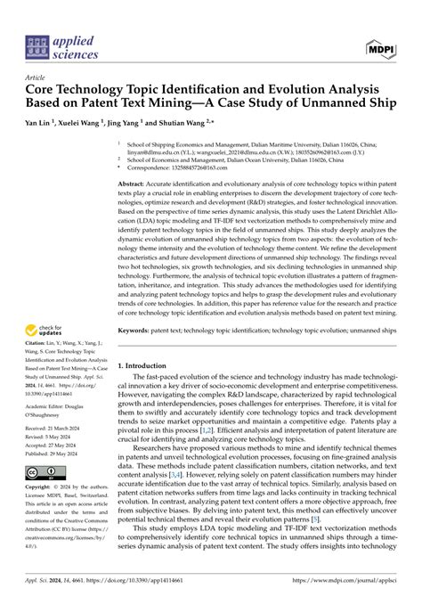 Pdf Core Technology Topic Identification And Evolution Analysis Based On Patent Text Mining—a