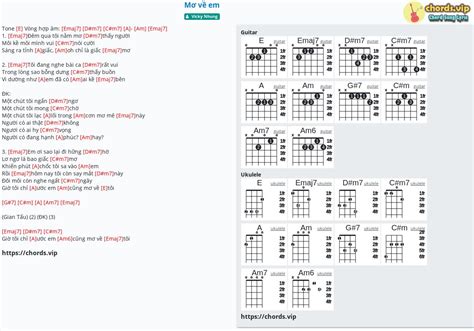 Chord Mơ Về Em Tab Song Lyric Sheet Guitar Ukulele Chordsvip
