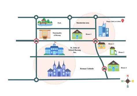 A Map That Shows The Locations Of Different Buildings