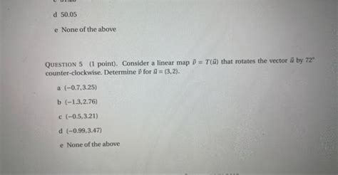 Solved Question Point Consider A Linear Map V