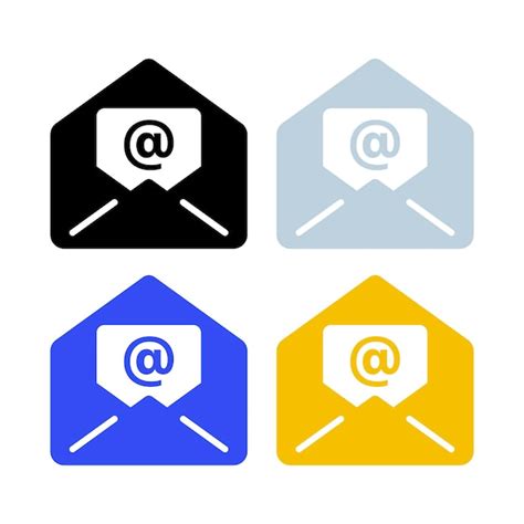 Premium Vector Email With At Symbol Multiple Colours
