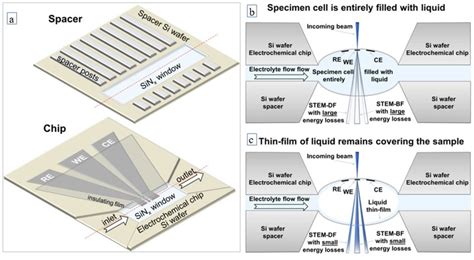 Liquid Phase Tem Electrochemical Cell Used In This Work A Schematic