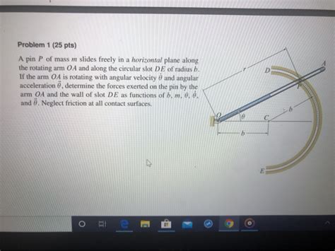 solved problem 1 25 pts a pin p of mass m slides freely in