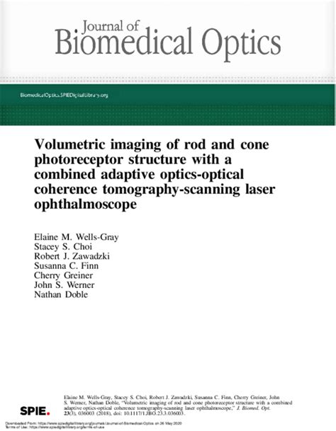 Pdf Volumetric Imaging Of Rod And Cone Photoreceptor Structure With A Combined Adaptive Optics