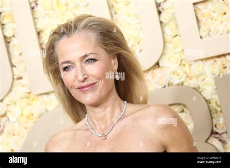 Gillian Anderson At The 81st Golden Globe Awards Held At The Beverly