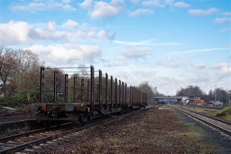 Premium Photo Empty Railway Freight Wagons On The Railway Track