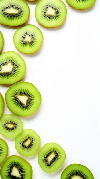 Premium Ai Image A White Background With A Bunch Of Kiwi Slices