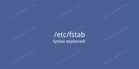 Как работает fstab знакомство с файлом etc fstab в Linux