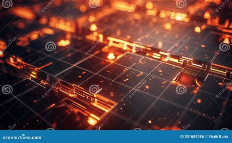 Abstract Technology Background With Circuit Board 3d Rendering Toned