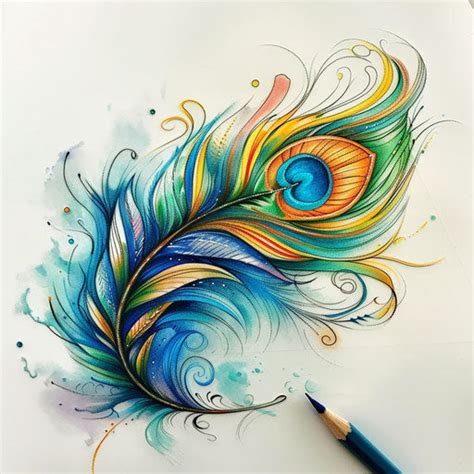 Peacock Feather Tattoo Craft Set Imagella