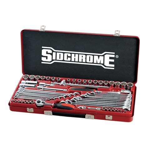 60 Piece Metricaf 14 And 12 Drive Socket And Spanner Set Sidchrome Tools And Tool Storage