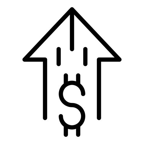 Increase Dollar Icon Outline Style 15689874 Vector Art At Vecteezy