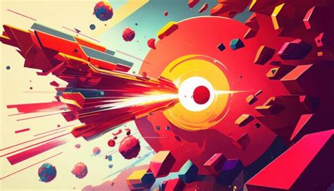 Premium Ai Image Space Landscape In The Style Of Bright Geometric Abstractions By Generative Ai