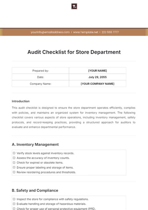 Free Training Audit Checklist Template To Edit Online