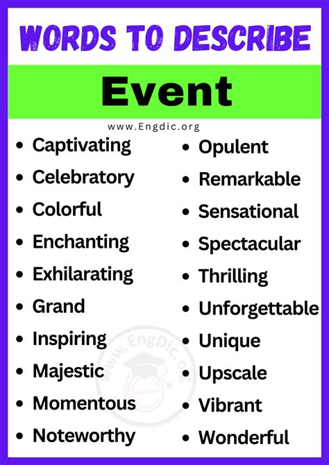 20 Best Words To Describe Event Adjectives For Event Engdic