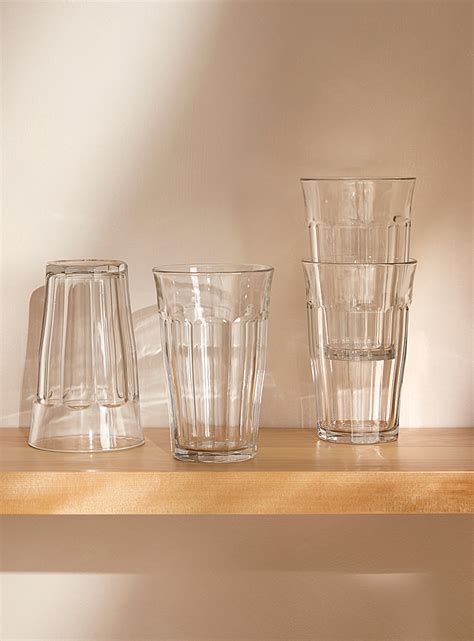 Picardie Large Clear Glasses Set Of 4 Duralex Dinnerware And Utensils