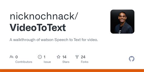 Github Nicknochnack Videototext A Walkthrough Of Watson Speech To