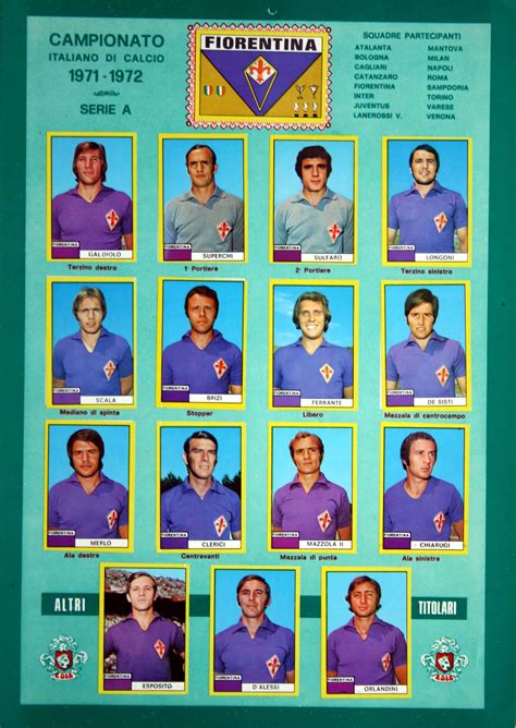 FIORENTINA 1971 72 Calciatori Calcio Squadra Di Calcio
