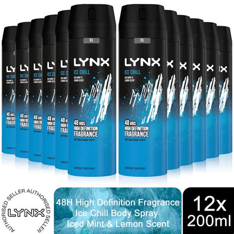 Lynx 48h Fresh Deodorant Bodyspray Ice Chill 12 Packs 200ml Wish