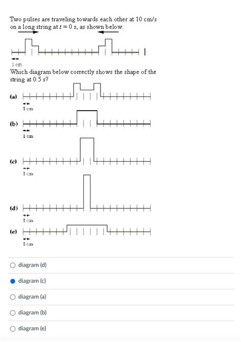 [solved] two pulses are traveling towards each other at 10