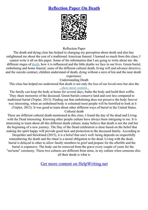 Essay On Death And Dying Pdf