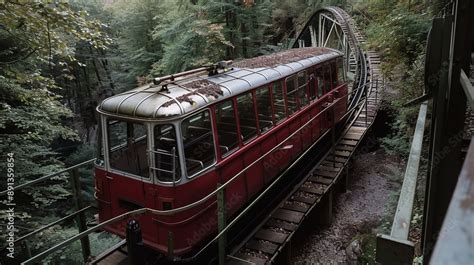 Funicular Railway System With Scenic Views Showcasing The Unique