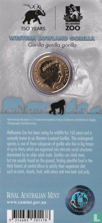 Australia 1 Dollar 2012 Folder Western Lowland Gorilla Km 1746