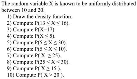 solved the random variable x is known to be uniformly distributed