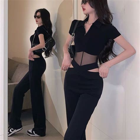 Ready Stock 6 French Hot Girl Mesh Short Sleeved T Shirt Women 2022