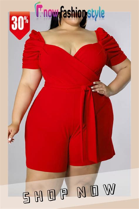 Red Sexy Fashion Plus Size Suspenders Romper Artofit