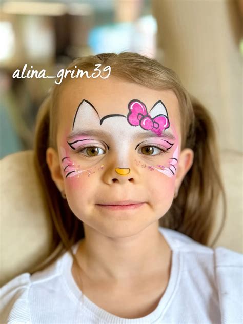 Alina Grim39 🩷Аквагрим Хэллоу Китти🩷hello Kitty🐱 в 2025 г Схемы раскраски лиц Раскрашенные