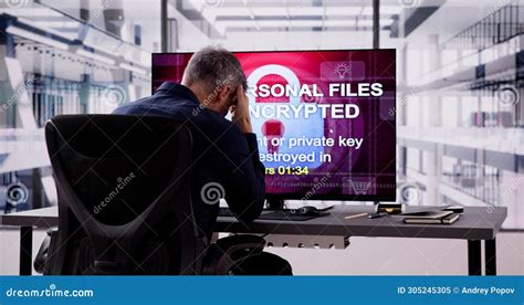 Ransomware Extortion Attack Hacked Laptop Password Stock Image Image
