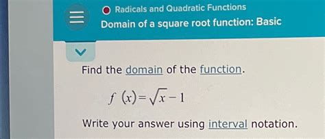 Solved Radicals And Quadratic FunctionsDomain Of A Square Chegg