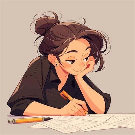Premium Vector Pacific Islander Female Engineer In Her 30s Drafting Plans