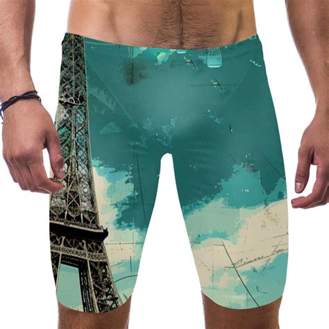 Mens Swim Briefs Swim Briefs For Men Eiffel Tower Hot Air Balloon