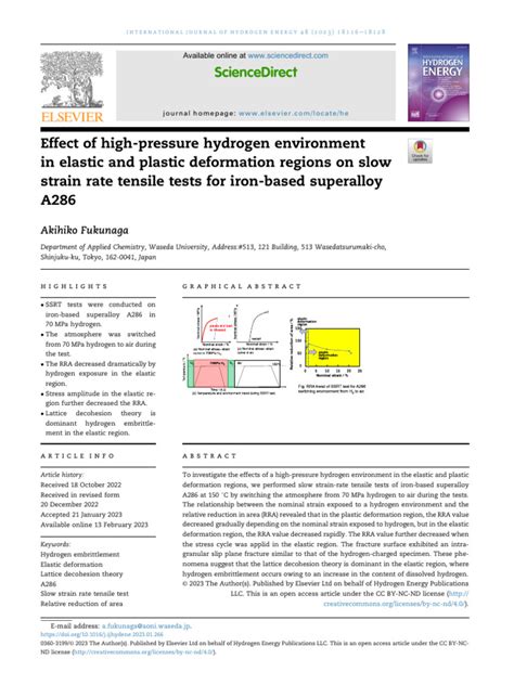 Effect Of High Pressure Hydrogen Environment In Elastic And Plastic Deformation Regions On Slow