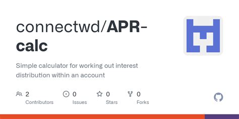 Github Connectwd Apr Calc Simple Calculator For Working Out Interest