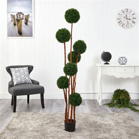 Primrue 6 Pi Arbre Topiaire Artificiel En Buis Avec Tronc Naturel