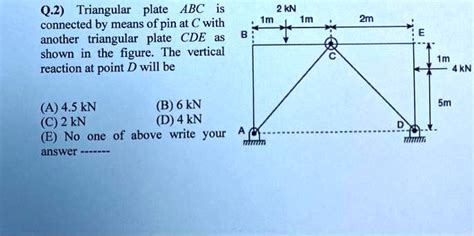 Solved Q 2 Triangular Plate Abc Connected By Means Of Pin At C With Another Triangular Plate