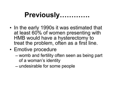 Management Of Menorrhagia