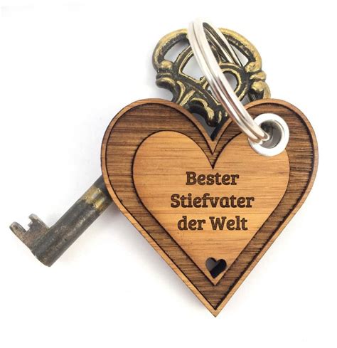 Mr And Mrs Panda Schlüsselanhänger Stiefvater Bambus Geschenk Papa