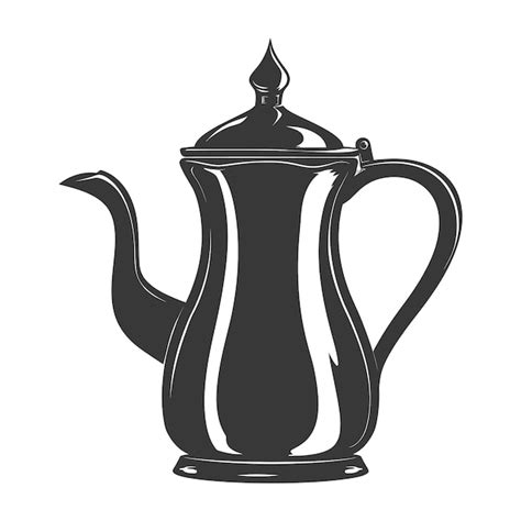 Silueta Cafetera De Color Negro Sólo Vector Premium