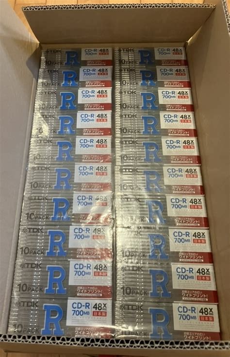 【未使用】超貴重！『日本製』 ワイドプリンタブル Cd R 48倍速対応 700mb 5mmケース入り Tdk 貴重な『日本製』cd R
