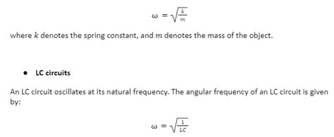 Angular Frequency Formula