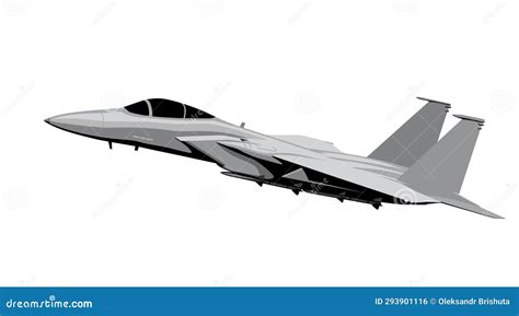 F 15c Eagle Supersonic Fighter Jet Vector Illustration Cartoondealer