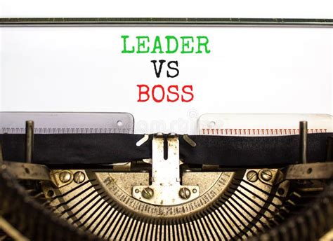 Boss Vs Leader Symbol Concept Words Boss Vs Versus Leader On Wooden