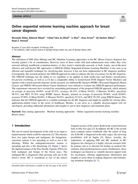 Online Sequential Extreme Learning Machine Approach For Breast Cancer