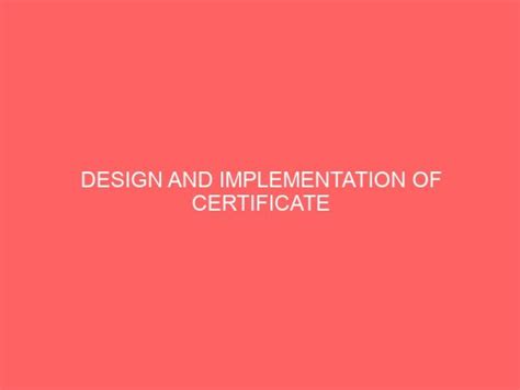 design and implementation of certificate verification system