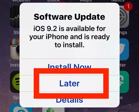 how to stop ios software update notifications reminders